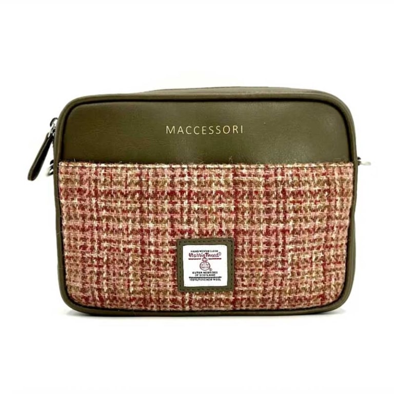 Harris Tweed Camera Bag In Maple - Black Tie
