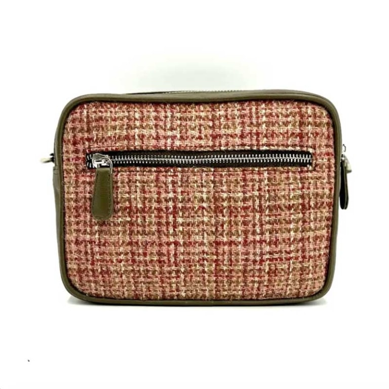 Harris Tweed Camera Bag In Maple - Black Tie